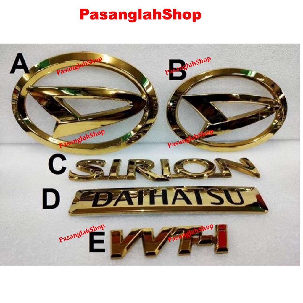(Hot Item) 5 Pcs Set Logo Gold Daihatsu Sirion For Myvi Lagi best ...