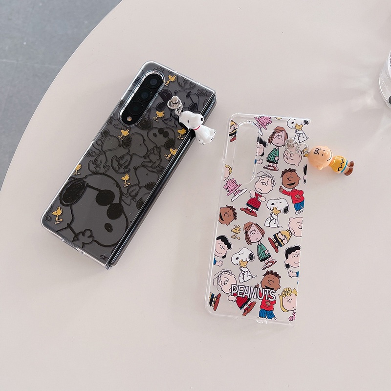 Painting Snoopy Charlie Doll Clear Hard Flip Phone Case For Samsung ...
