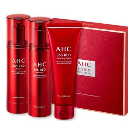 [READY STOCK] AHC 365 RED Skincare Set (Cleanser 100ml + Toner 100ml + Emulsion 75ml) | Shopee ...