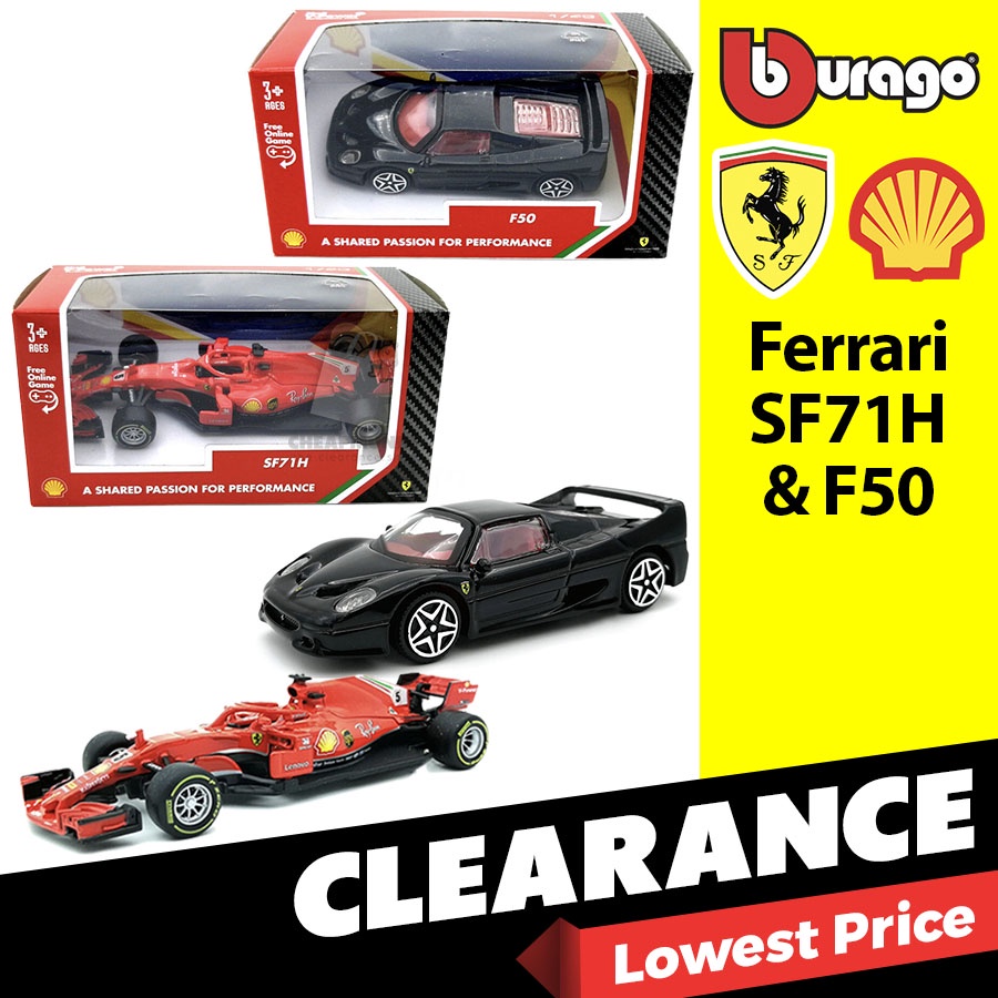 Kereta koleksi Bburago Shell Ferrari F50 SF71H 1/43 Scale | Shopee Malaysia
