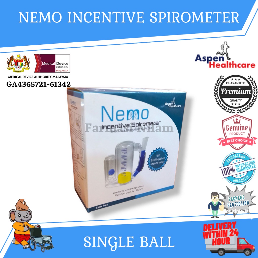 [SHIP DAILY] Nemo Incentive Spirometer 1 Ball Respiratory Exerciser ( 1 ...