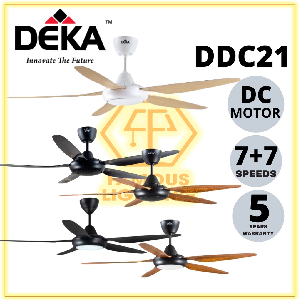 DEKA DDC21 | DDC21 LED 56" 5 Blades DC Motor 7 Speeds Control + Reverse ...