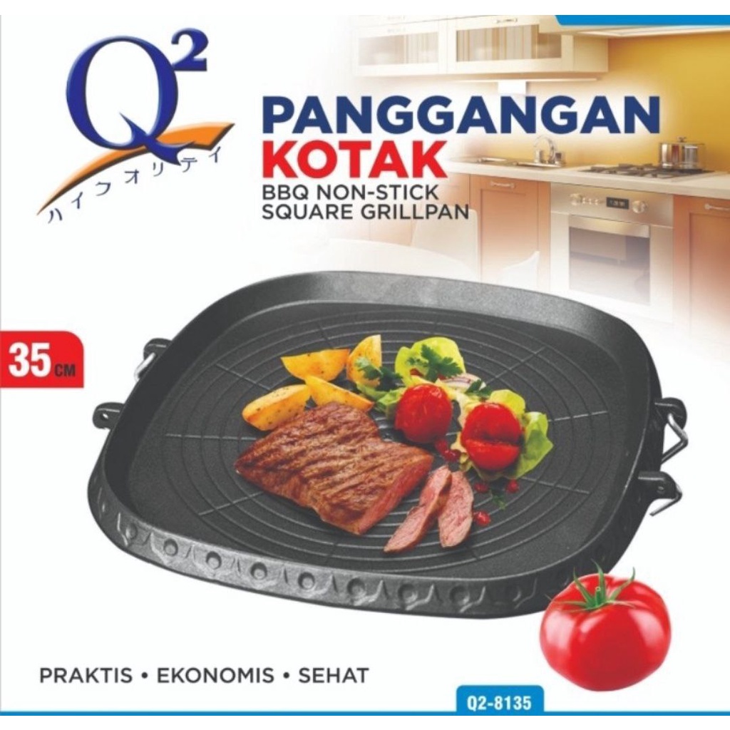 Q2 Bbq Grill Box 8135 - Grill Pan - Bbq Grill Pan - Special Teflon Barbeque Grill | Shopee Malaysia