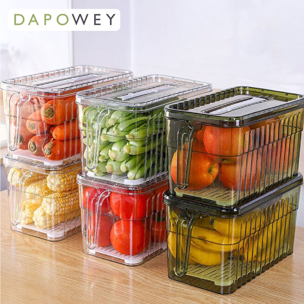 DW Fridge Organizer Plastic Storage Box Food Fruit Vege Container With ...