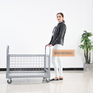 400kg Work Tainer Caged Trolley Logistic Cargo Warehouse Picking ...