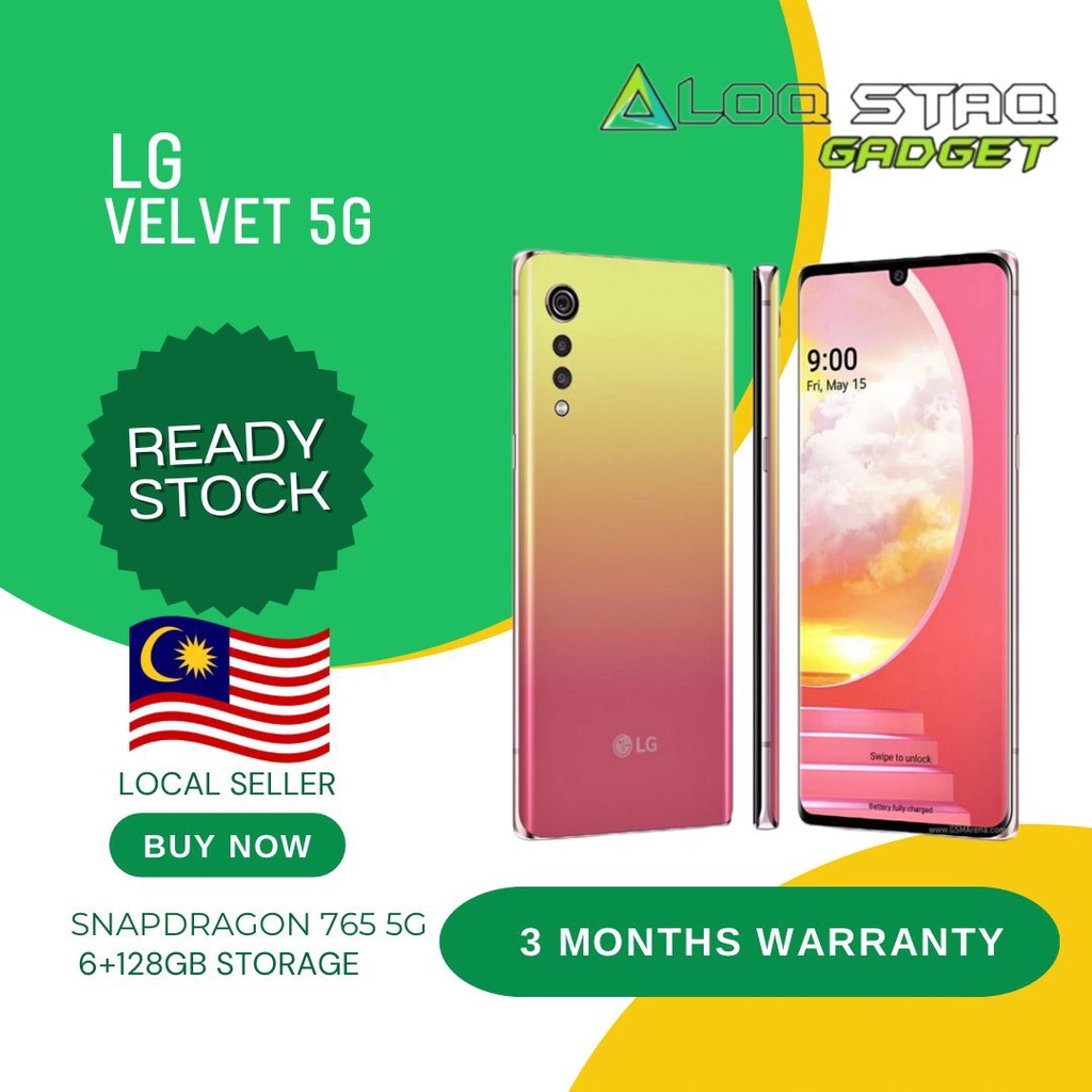 LG Velvet 5G G9 5G 6.8Inch P-OLED 128GB LM-G900N Snapdragon 765G Gaming Android Smartphone Pubg ...