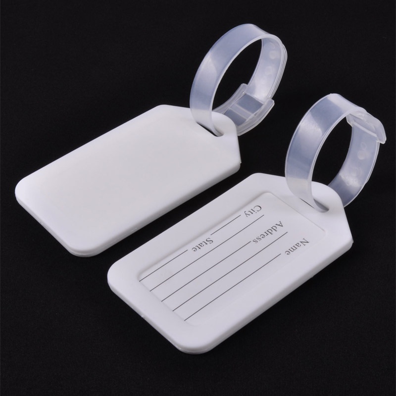 Travel Luggage Tag Plastic Multiple Colors Label Keychain Name Address Plastic Suitcase Baggage ...