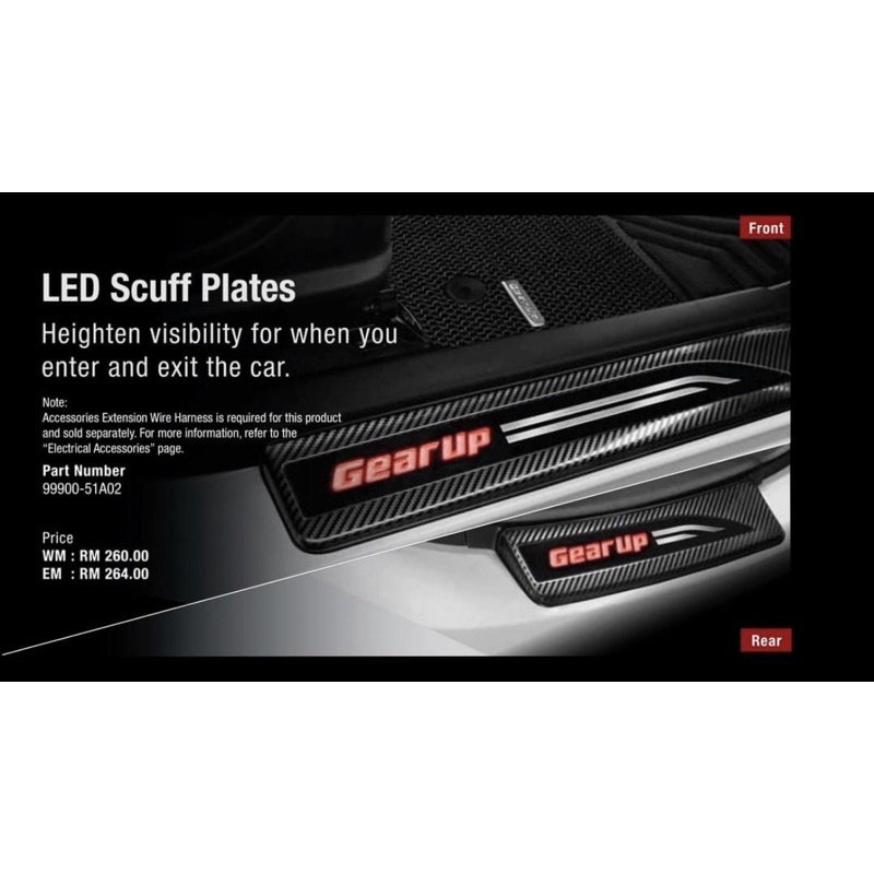 LED Scuff Plate Gear up ori Perodua Myvi 2022-2025 | Shopee Malaysia