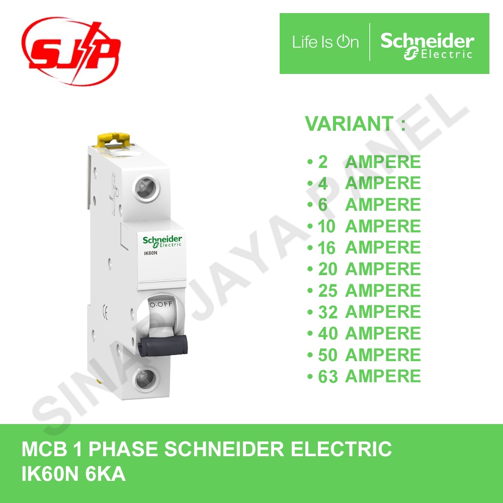 MCB iK60N SCHNEIDER 1 PHASE 6A 10A 16A 20A 25A 32A 40A 50A 63A ORIGINAL ...