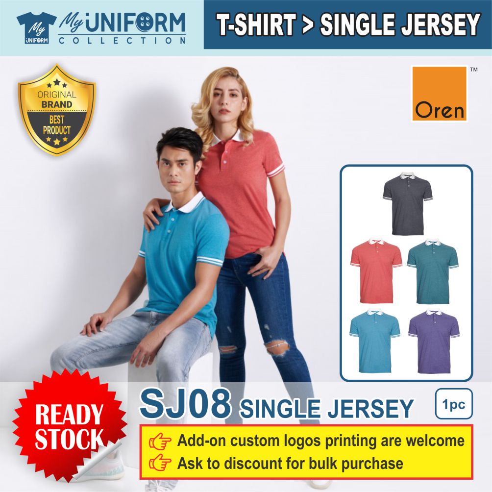 [Original Brand] Oren Sport SJ08 Unisex Single Jersey Short Sleeve ...