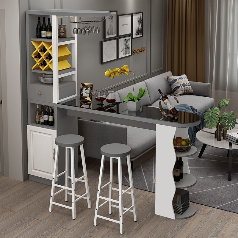 Bar table against the wall, home wine cabinet, partition cabinet ...
