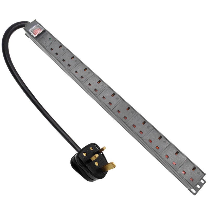 PDU Power Strip surge protection 2-17 Way UK 3 PIN PLUG Socket 13A ...