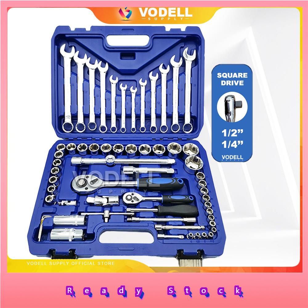 Exclusive to MalaysiaSATAGOOD 61pcs Combination Socket Wrench Ratchet Spanner Tools Set Box ...