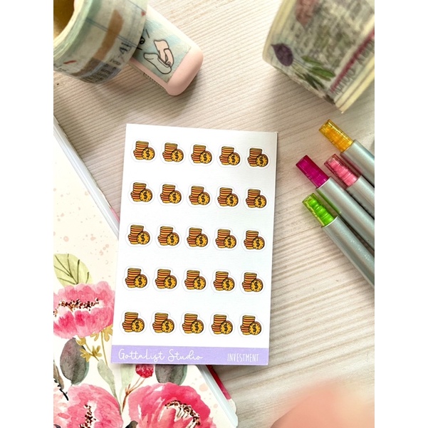 Invest Tiny Saving Sticker for planners Bullet Journaling, Desk ...
