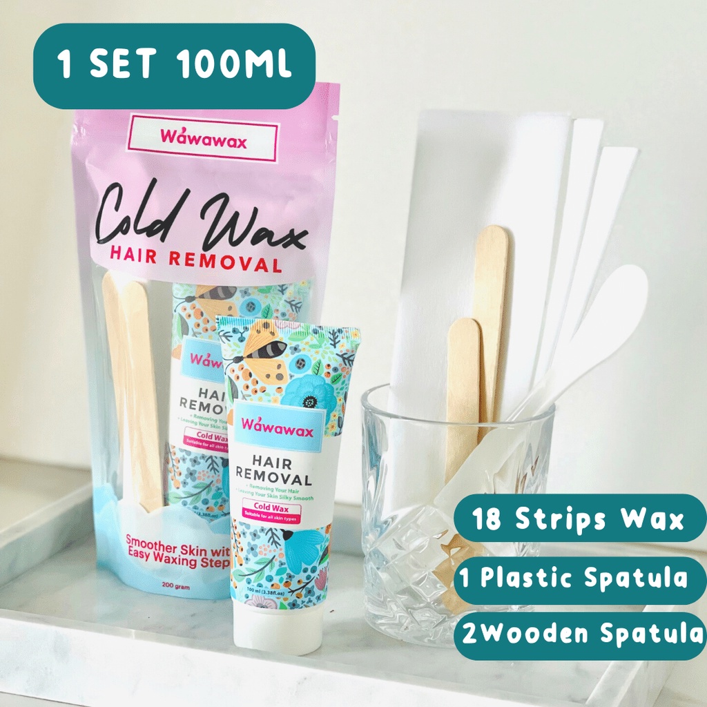 WAWAWAX Hair Removal Cold Wax (100ml set) Body Care Cabut Bulu Sampai ...