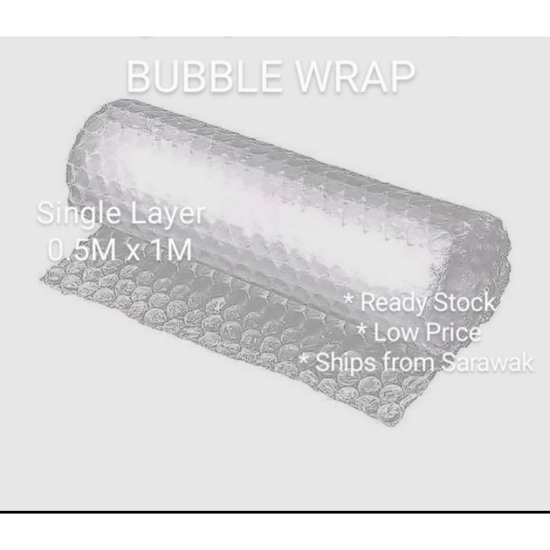 BUBBLE WRAP Single Layer 0.5M x 1M Transparent | Shopee Malaysia