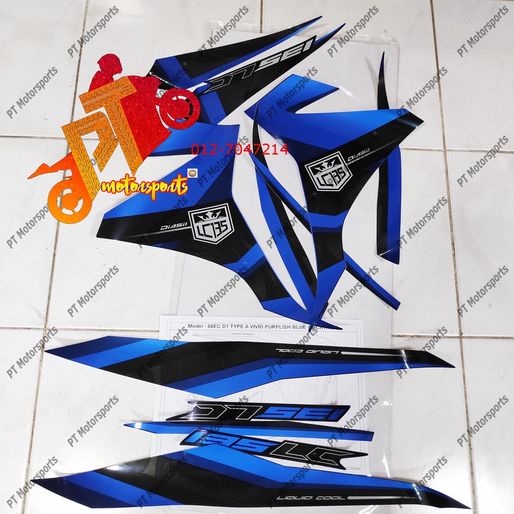 LC 135 New V2 V3 V4 V5 V6 Y15 Desing Ysuku Sticker Body Stripe Original ...