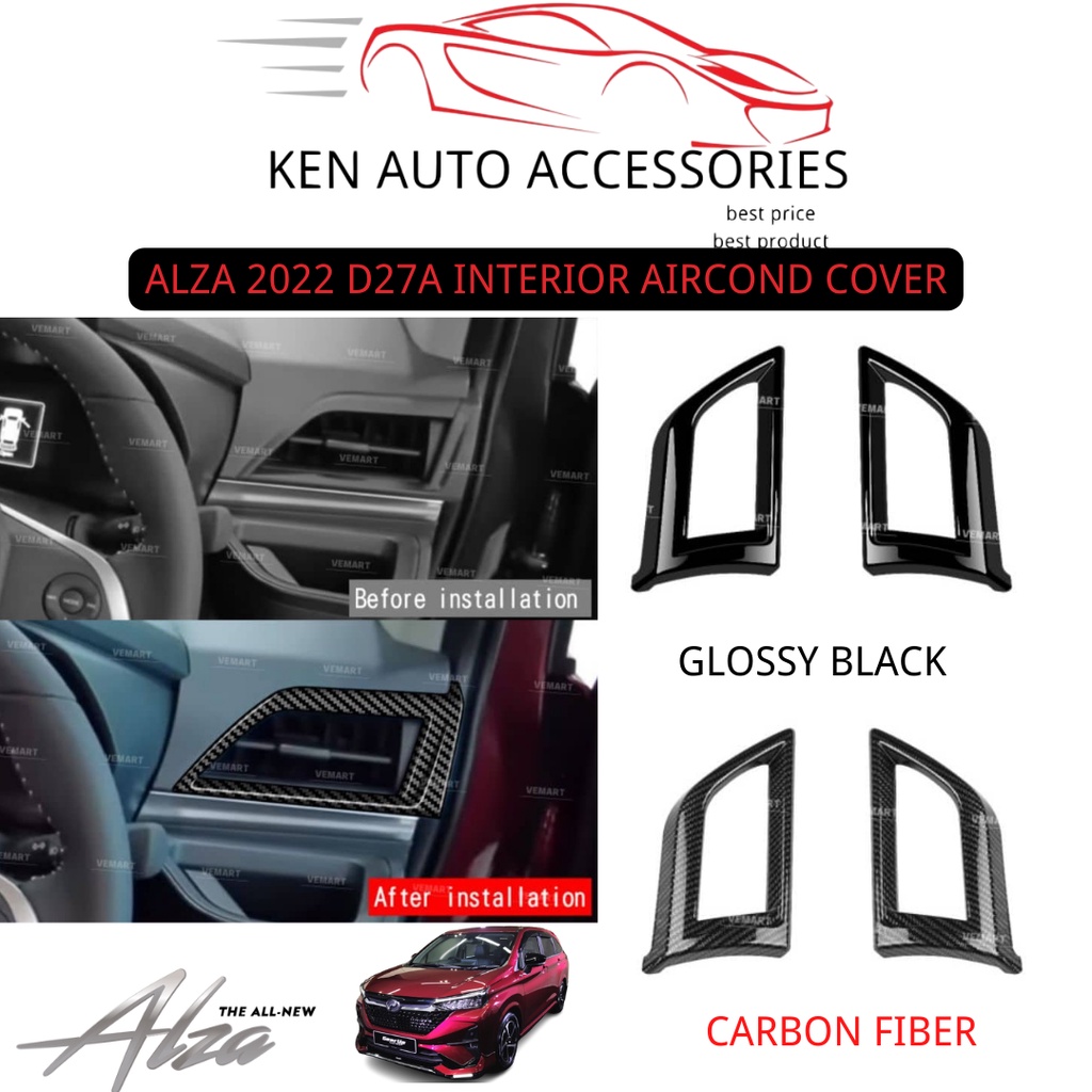 ALZA 2022-2024 D27A AIRCOND OUTLET COVER CARBON FIBER / PIANO BLACK ...