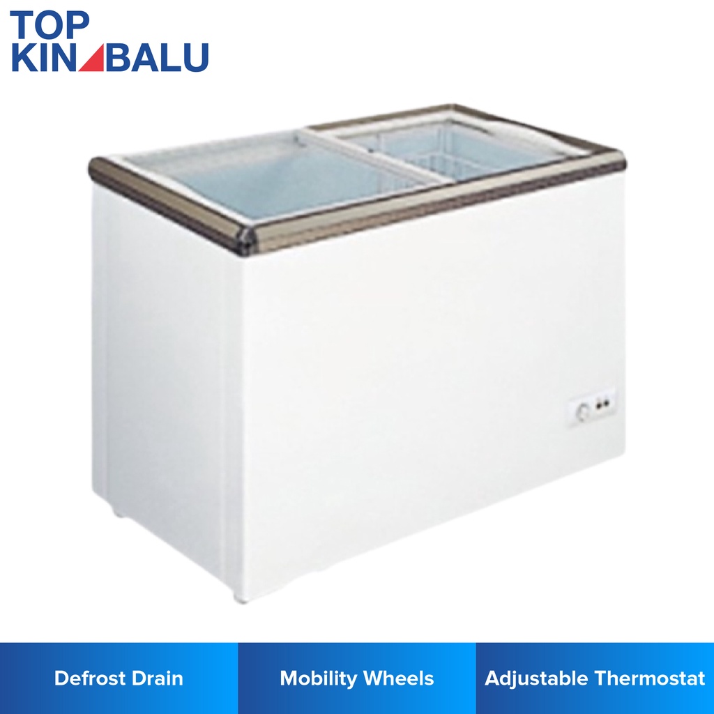 [SABAH ONLY] PENSONIC 400L PFZ-408G TOP GLASS SLIDING DOOR COMMERCIAL ...