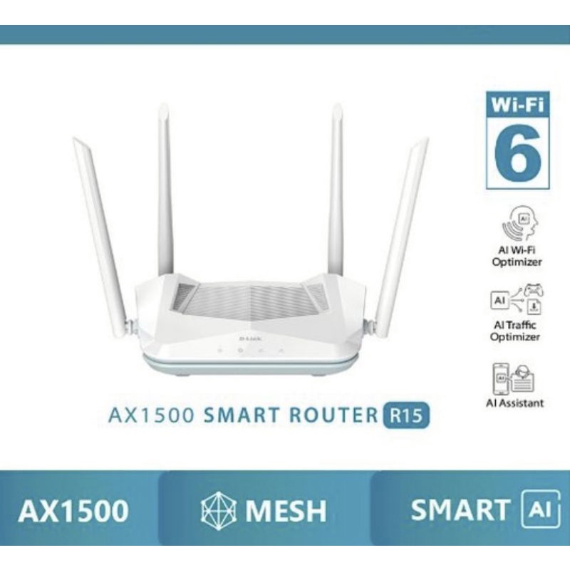 D-Link R15 Eagle Pro AI AX1500 Smart Wireless WiFi 6 Mesh Gigabit ...