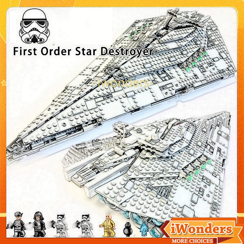 First Order Star Destroyer Star Building Block BB-9E Includes 5 ...