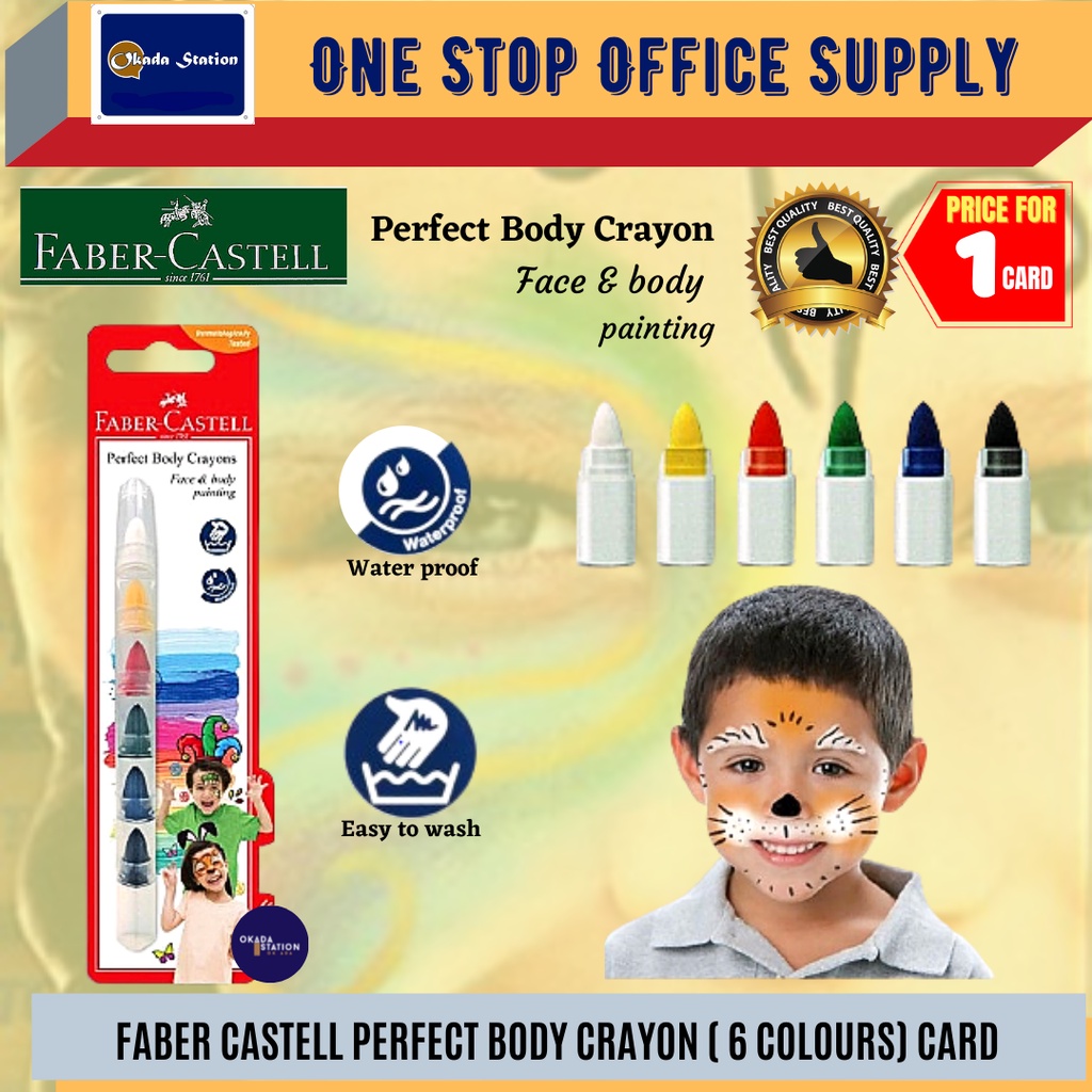 Faber Castell Perfect Body Crayons (6's) / Face & Body Crayon / Body ...