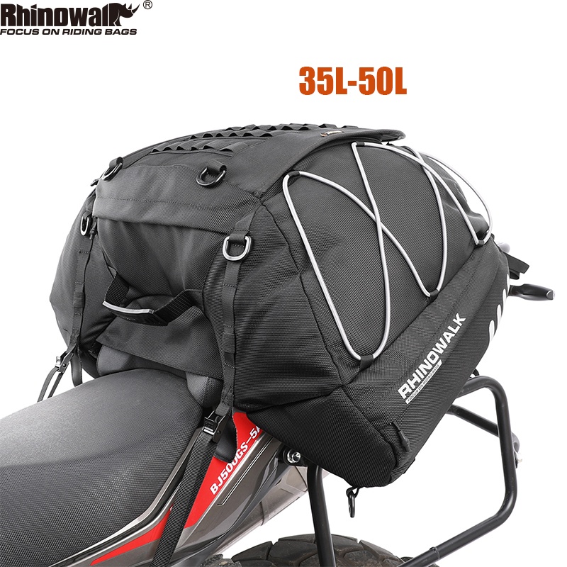 Rhinowalk Waterproof Motorcycle Tail Bag With Expand (35L-50L) | Shopee ...