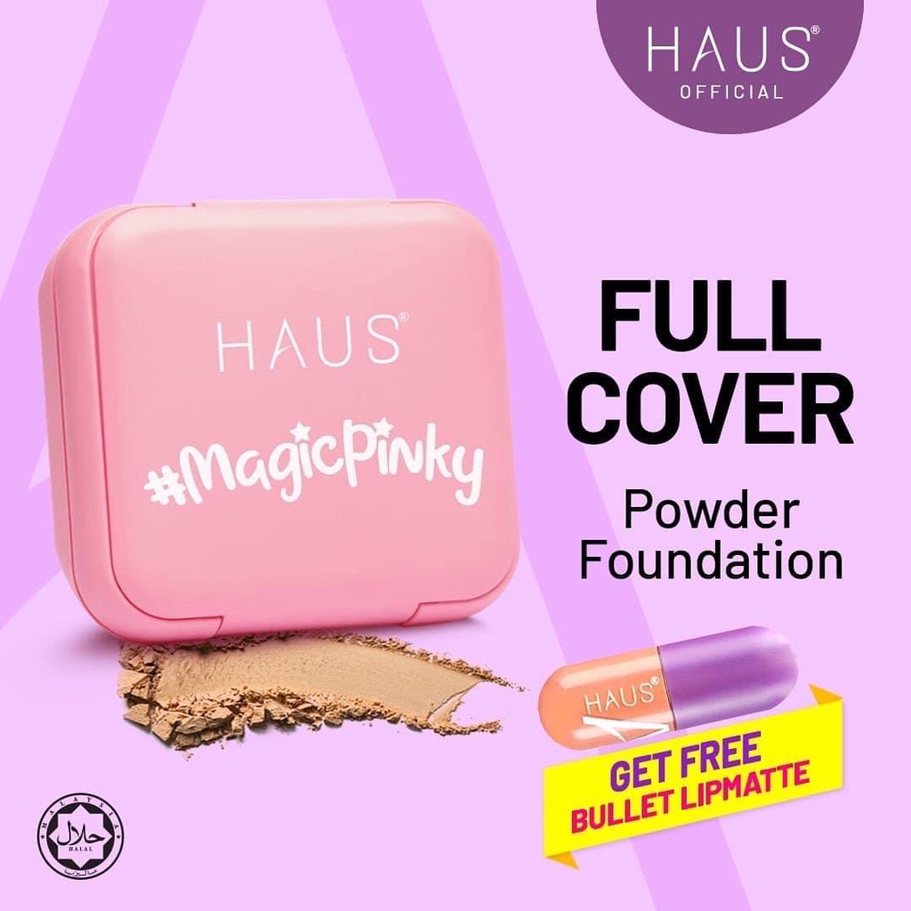 READY STOCK!HAUS #MAGICPINKY MICRO POWDER FOUNDATION SPF20 PA++ WITH ...