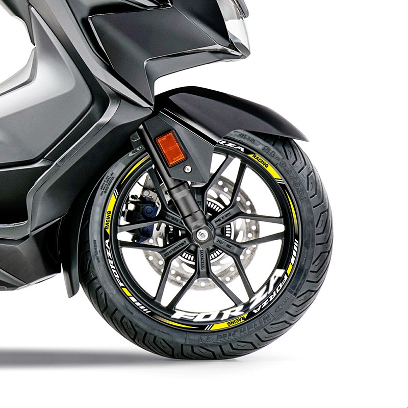 Honda FORZA Yellow Reflective Wheel Sticker Waterproof Hub Striped ...