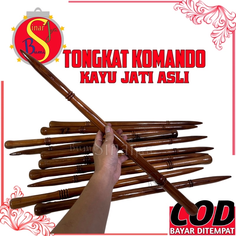 KAYU Teak Wood Command Stick 60cm Long | Shopee Malaysia