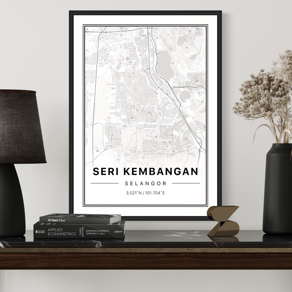 Seri Kembangan, Selangor - Modern Minimal City Map Poster | Shopee Malaysia