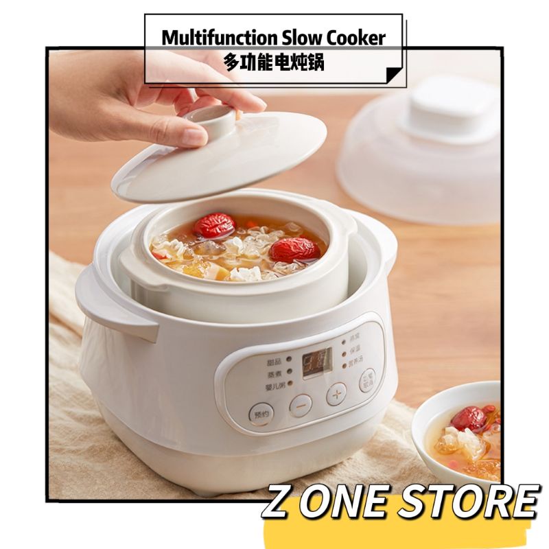🦁1L Electric Slow Cooker Ceramic Inner Pot Baby Porridge/Soup/Bird Nest ...