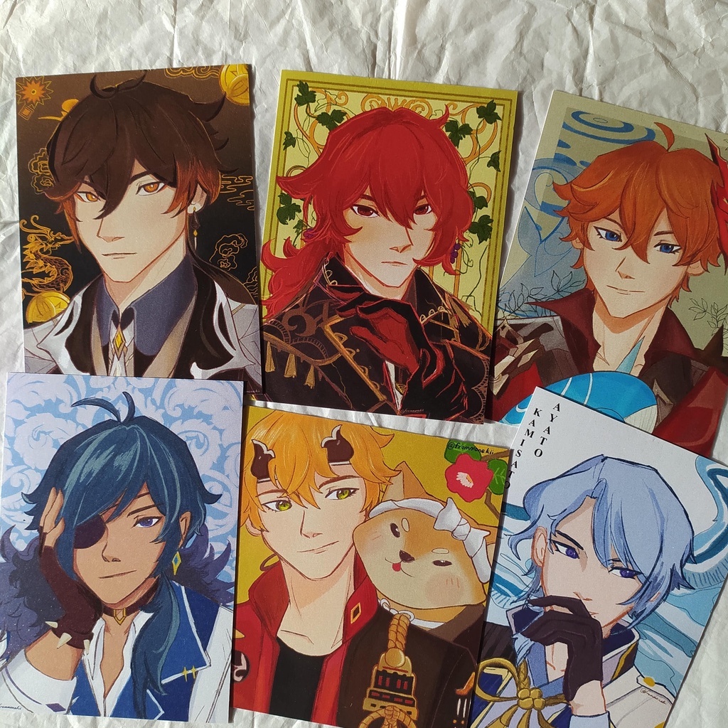 Genshin Impact Artprints! #2 (Ayato, Zhongli, Childe, Kaeya, Diluc ...