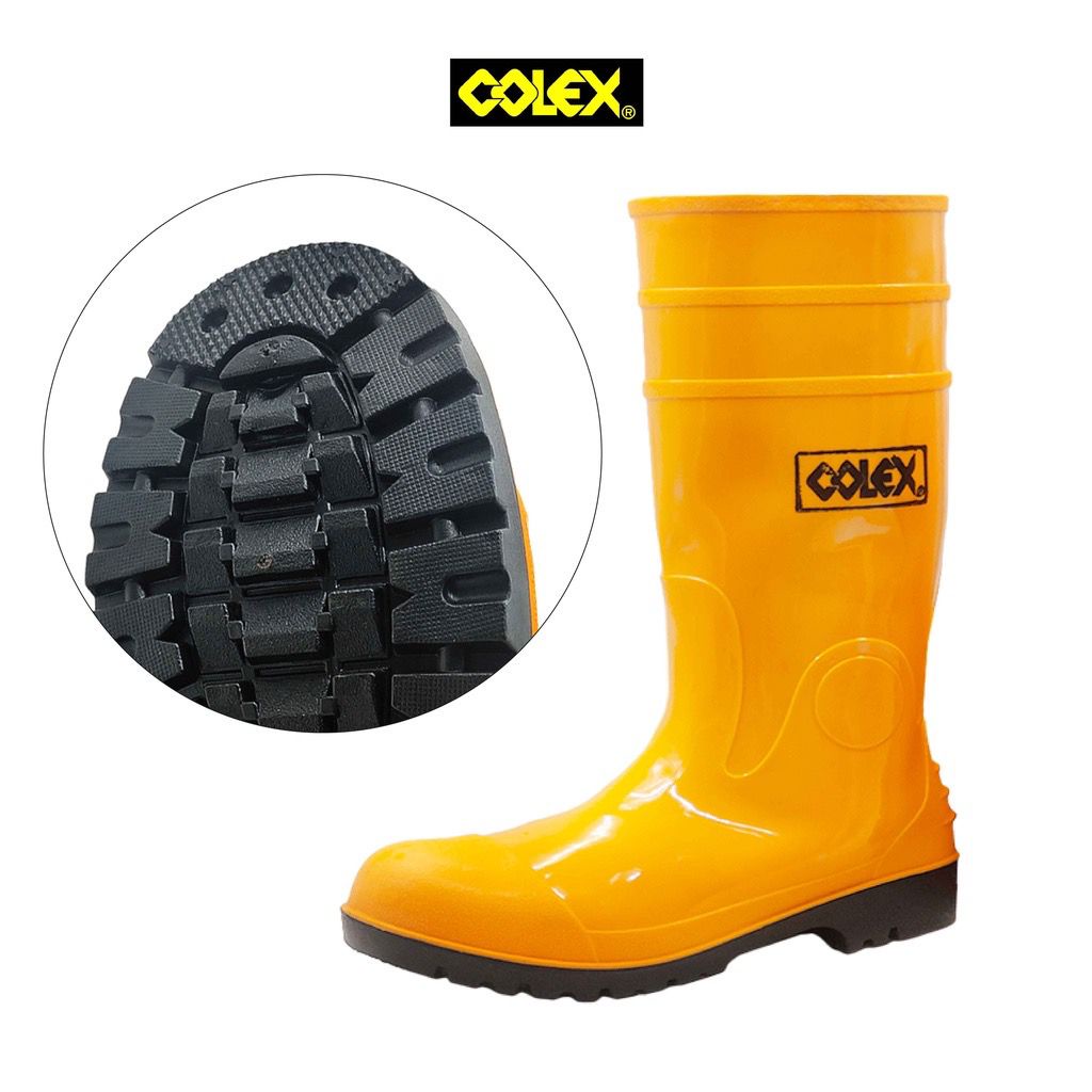 COLEX PVC RAIN BOOT WITH STEEL TOE | YELLOW SAFETY RAIN BOOT WITH STEEL ...
