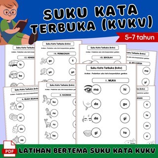 [ SOFTCOPY | PDF ] LATIHAN BERTEMA SUKU KATA TERBUKA KVKV LEMBARAN KERJA TADIKA PRASEKOLAH ...