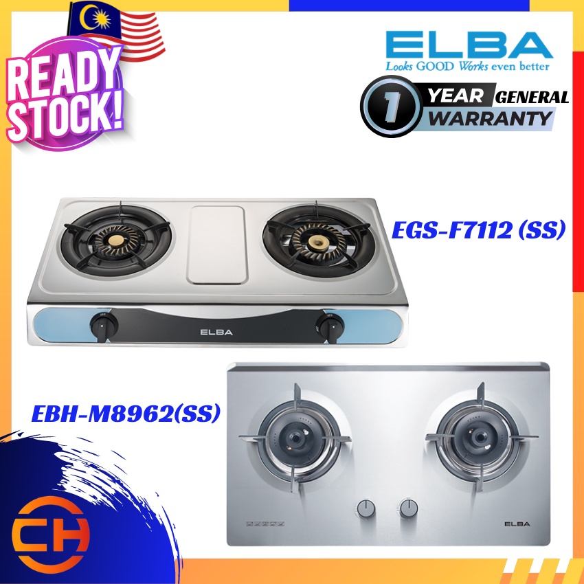 Elba EBH-M8962(SS) 2 Burner Built in Hob / Gas Stoves Stainless Steel Hob with Safety Valve ...