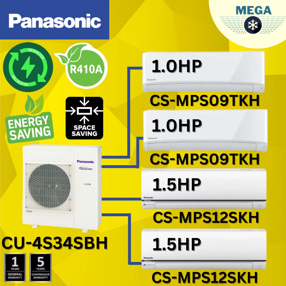 PANASONIC MULTI-SPLIT AIR COND R410a INVERTER [ OUTDOOR 3.5HP ...