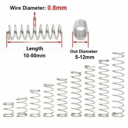 10PCS 0.8mm compression spring 304 stainless steel compression small ...