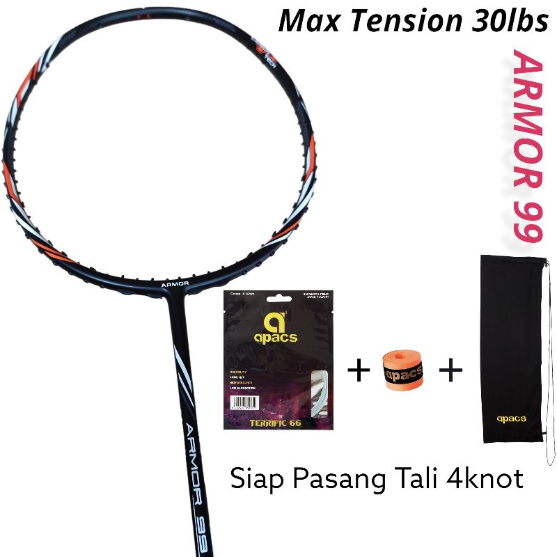 (Siap Pasang Tali 4Knot) Armor 99 Badminton Racket (1Pcs) by Felet ...