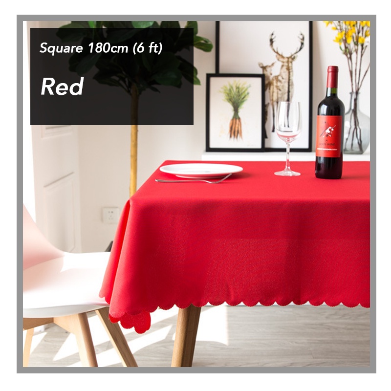 ACEVE DREAM READY STOCK Plain 1.8M (6FT) Square Round Table Top Cloth ...