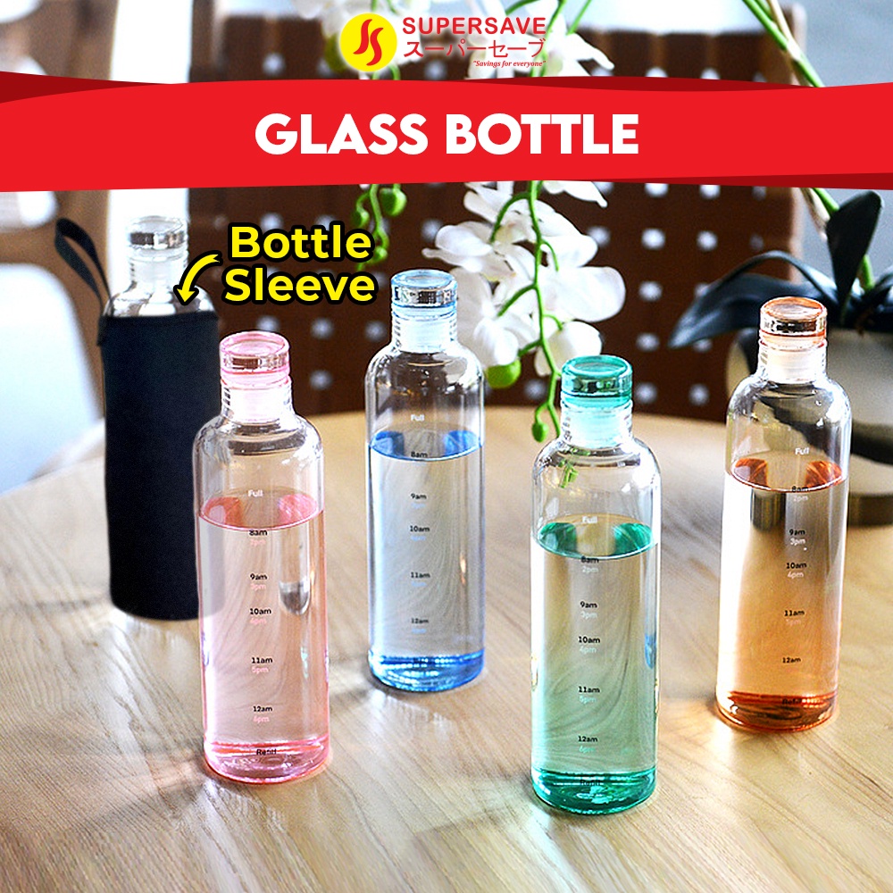 SUPERSAVE Lemon Juice Glass Water Bottle Thick Transparent Glass Leak ...