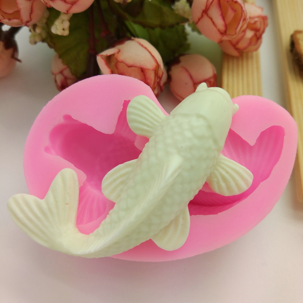 3D DIY Silicone Fish Shape Cake Mould Carp Fondant Mold Chocolate ...