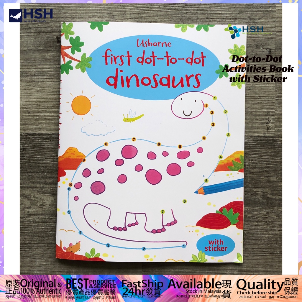 First Dinosaurs dot-to-dot activity book with sticker | Shopee Malaysia