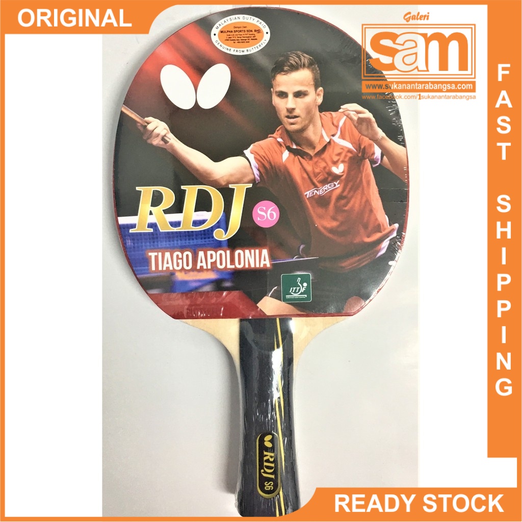 Butterfly RDJ-S6 FL Handshake Table Tennis Ping Pong Bat. | Shopee Malaysia