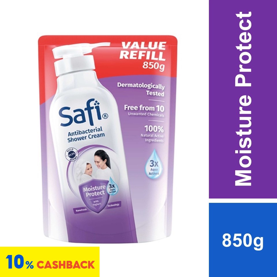 Safi Antibacterial Shower Cream Moisture Protect Refill (850g) | Shopee ...