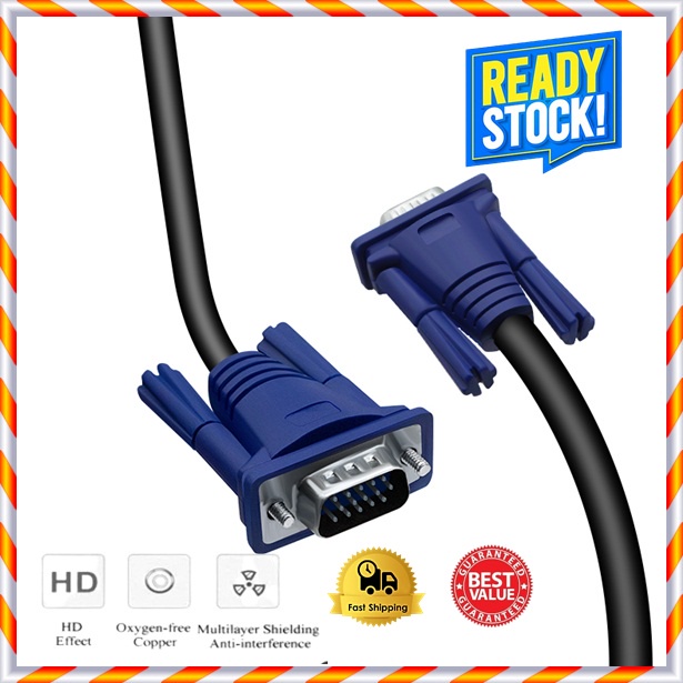 VGA 3+6 3+5 Male to Male Cable 15-pin Blue Head for Computer PC Monitor ...