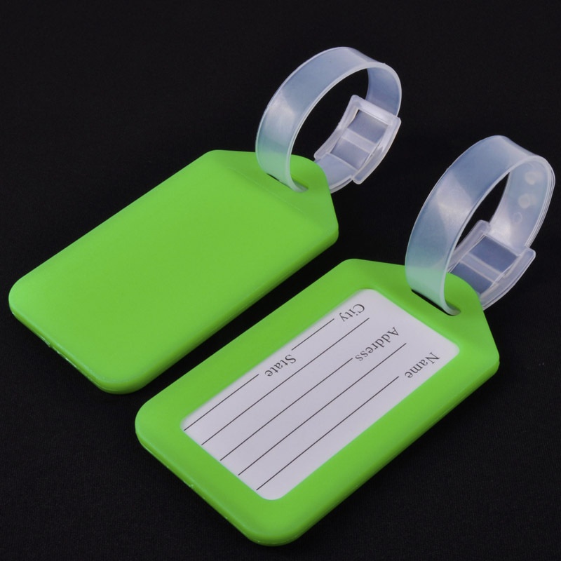 Travel Luggage Tag Plastic Multiple Colors Label Keychain Name Address Plastic Suitcase Baggage ...
