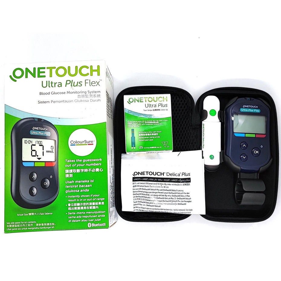 One Touch Ultra Plus Flex Blood Glucose Monitoring Meter FOC Strips ...