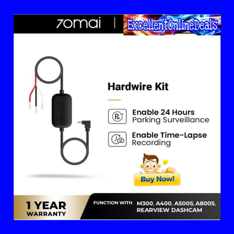 70mai Hardware kit hard wire Fuse Kit For Dashcam #24hours | Shopee ...