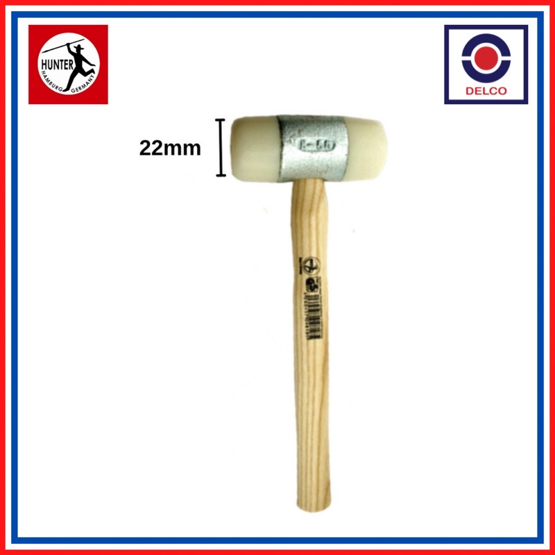 HUNTER White Nylon Mallet Hammer wooden handle smooth surface original ...